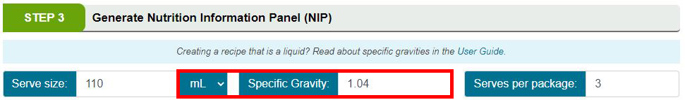 NPC manage recipes step 3 with specific gravity
